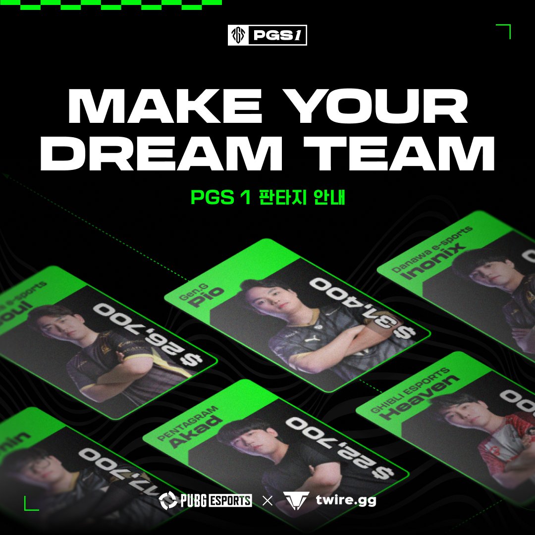 PUBG Esports KR on Twitter: "👤 PGS 1 l 판타지 안내 👤 펍지 글로벌 시리즈 1(PGS 1) 판타지가 시작되었습니다 직접 여러분만의 판타지 팀을 ...