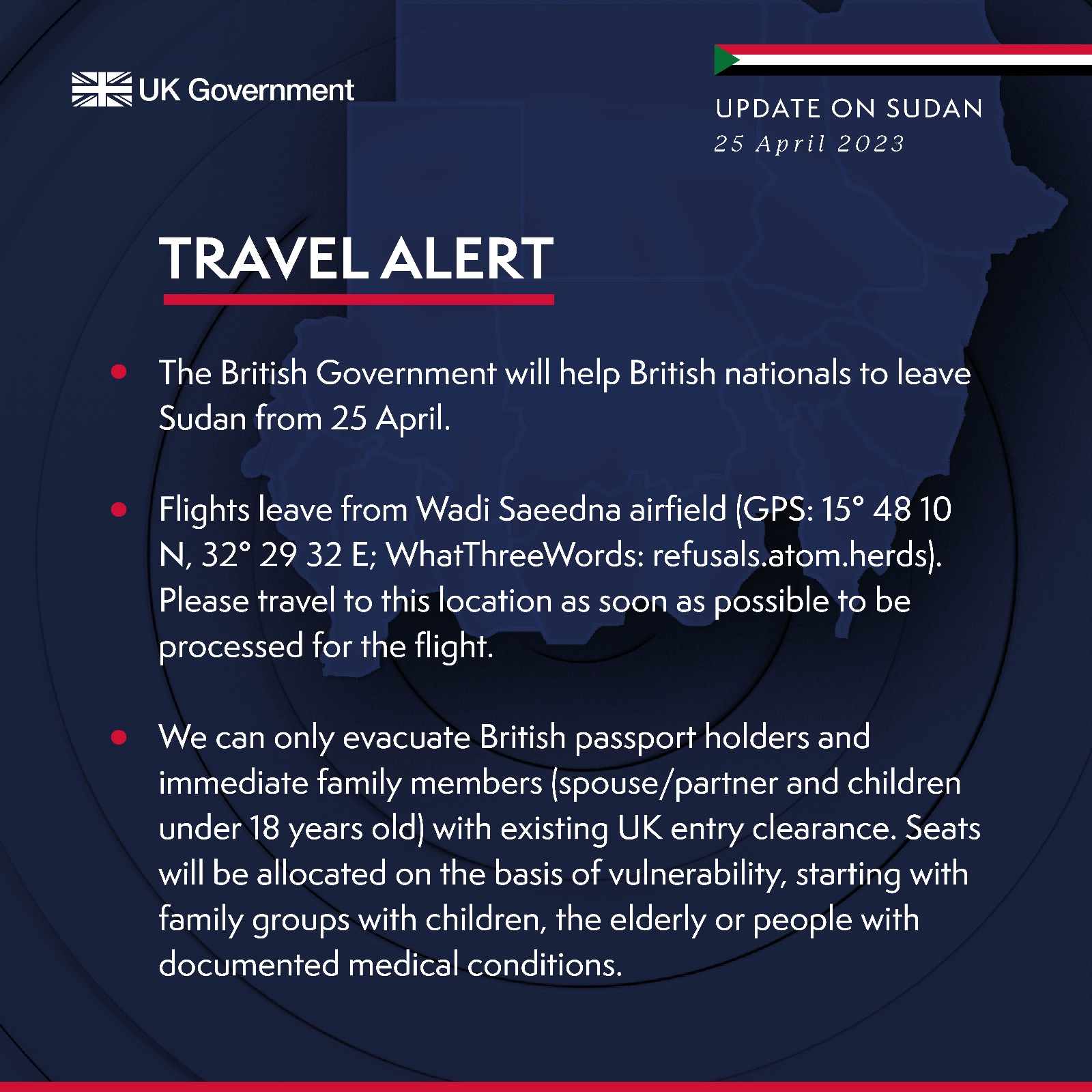 Foreign, Commonwealth & Development Office on Twitter: "Sudan update: We are evacuating British ...