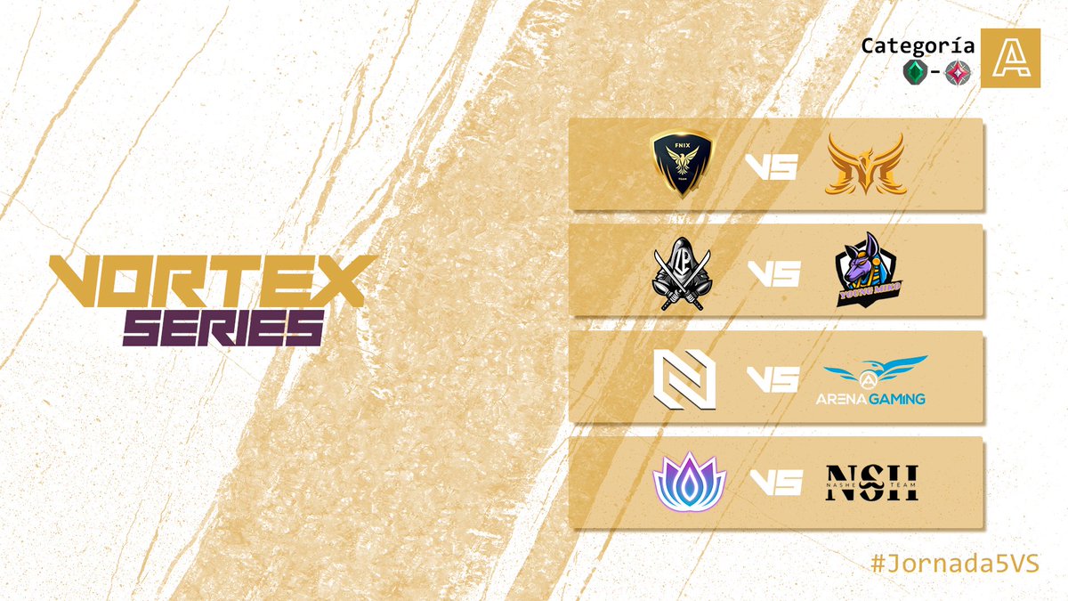 Vortex Series on Twitter: "💥EMPAREJAMIENTOS💥 5a Jornada de la Categoría A 🟡 🎥: https://twitch.tv ...