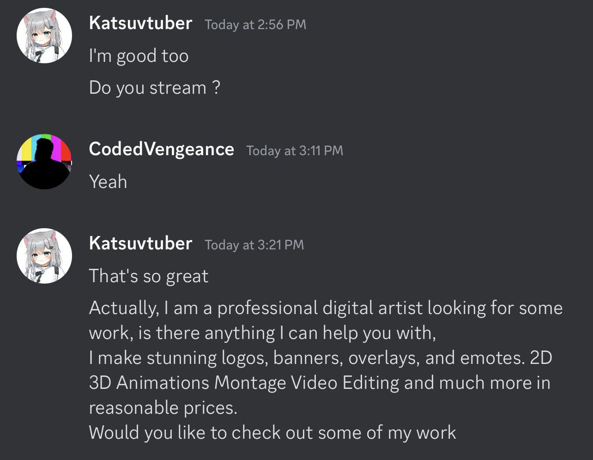 Matt 🔫‼️ on Twitter: "If your a designer and join random discords just to spam every member with ...