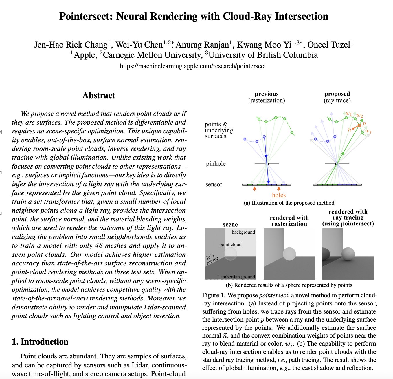 AK on Twitter: "Pointersect: Neural Rendering with Cloud-Ray Intersection abs: https://t.co ...