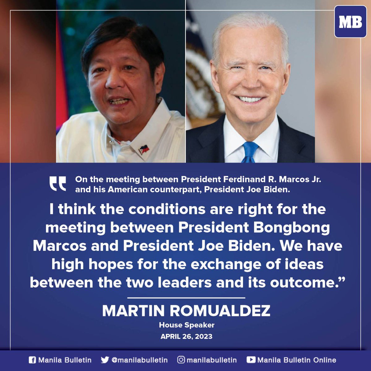 Manila Bulletin News On Twitter Marcos Meeting With Biden Will Be