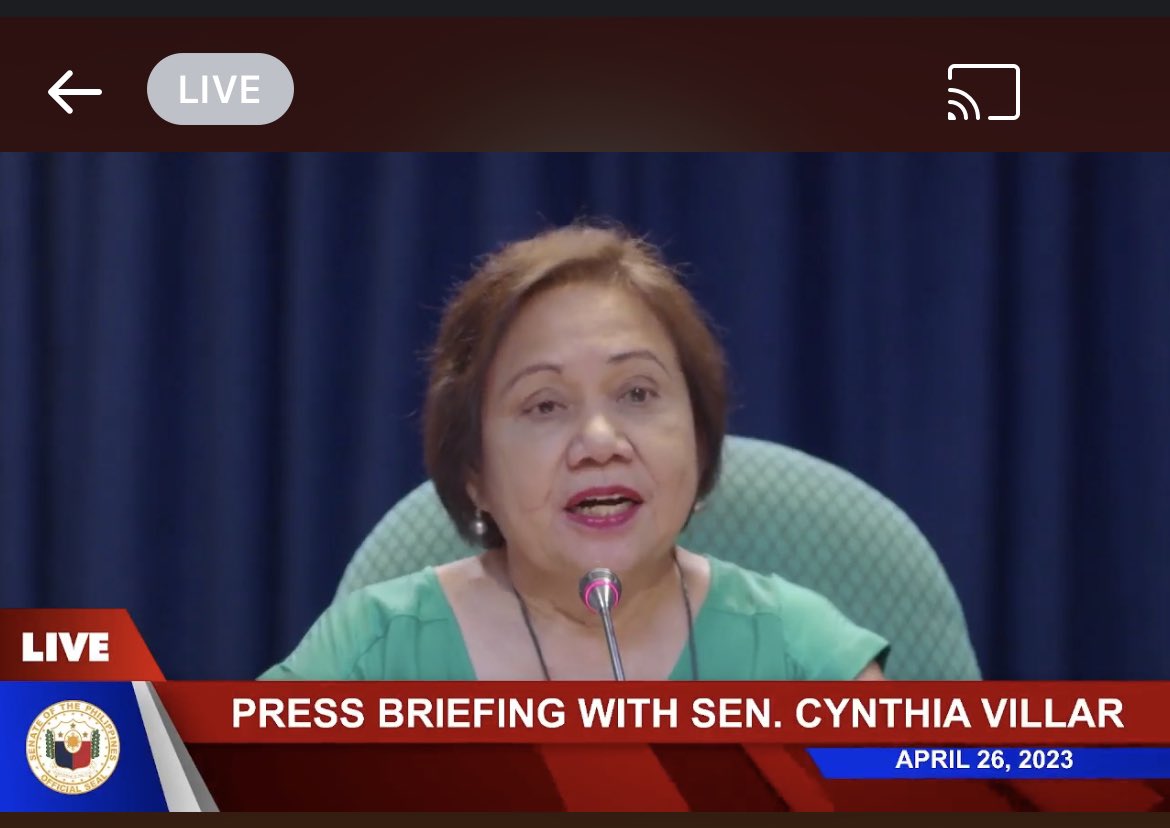 Senate Of The Philippines On Twitter Happening Now Sen Cynthia