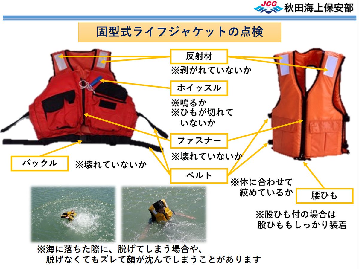 国土交通省 on Twitter: "RT @JCG_koho: #秋田海上保安部 では、#釣り や #SUP 等 #マリンレジャー が活発化となる春季大型連休に先立ち、 #ライフジャケット ...