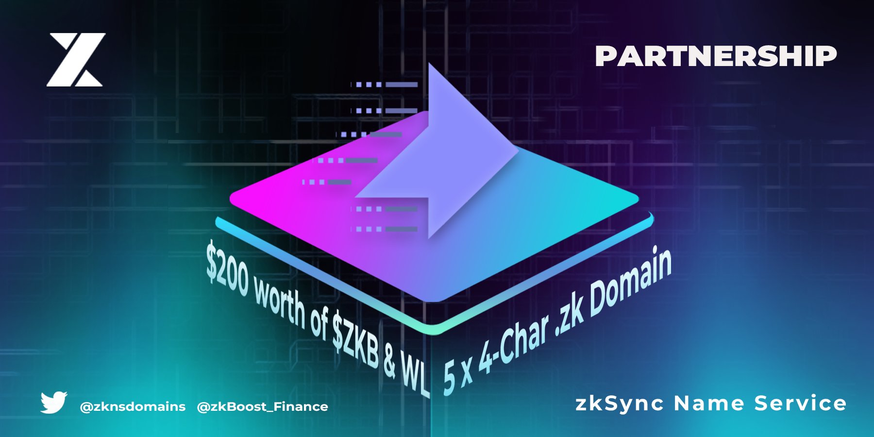 zkSync Name Service (zkNS/zkSync.id) on Twitter: "🔥PARTNERSHIP GIVEAWAY🔥@zknsdomains @zkBoost ...