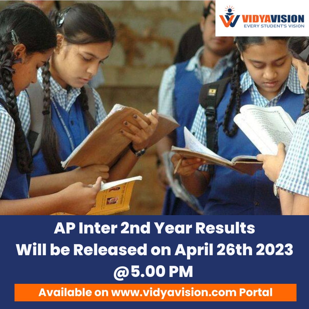 vidyavision.com on Twitter: "AP Inter 2nd Year Results Will be Released on April 26th 2023 @ 5. ...
