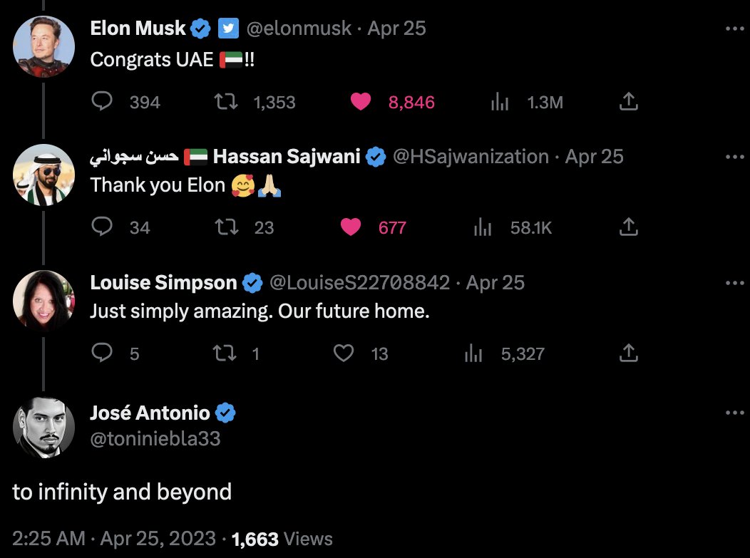 25APR23 01 "Never been so proud of my nation before as today … UAE’s 🇦🇪 ...