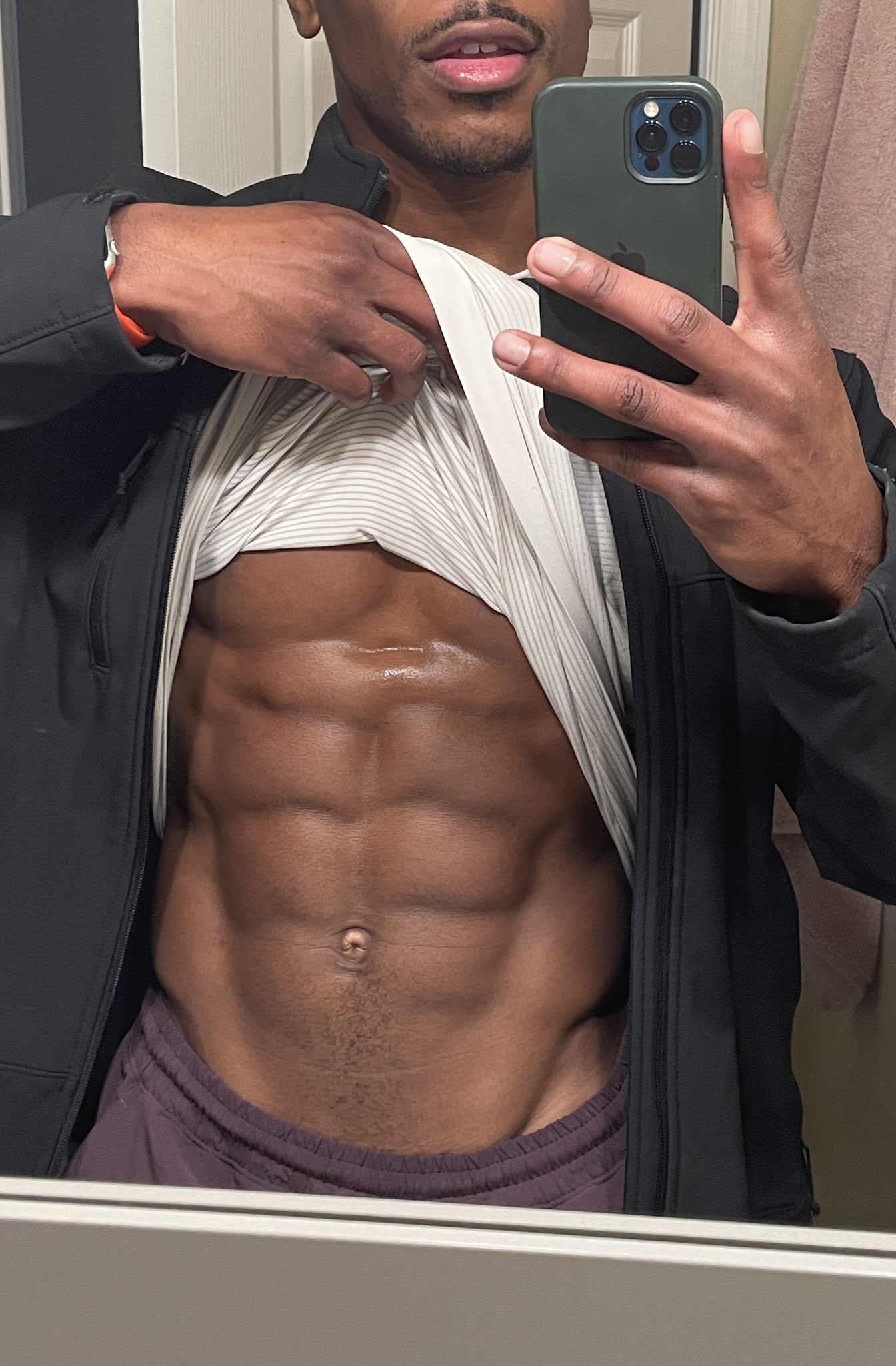 Black Six Pack Selfie