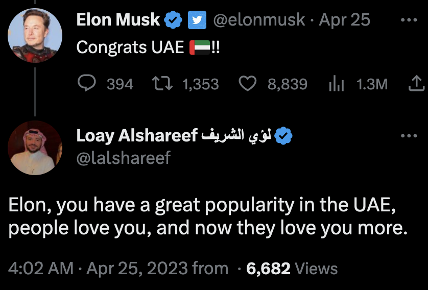 25APR23 01 "Never been so proud of my nation before as today … UAE’s 🇦🇪 ...