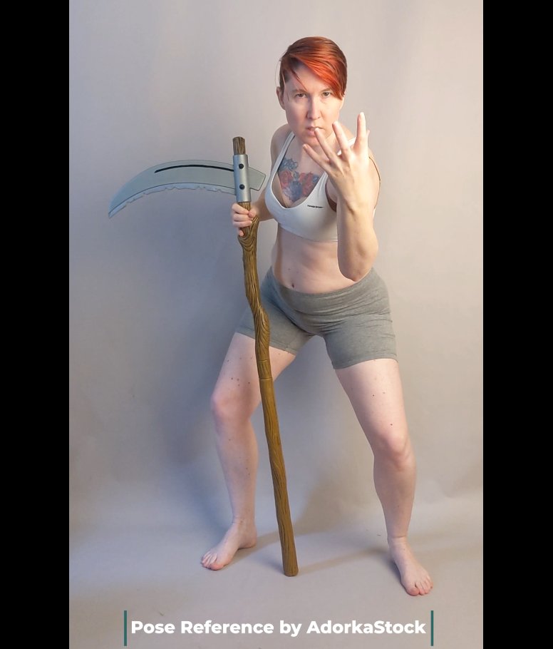 AdorkaStock | Pose Reference 🍑 🦶 on Twitter: "New video up today! Me with a Scythe in various ...