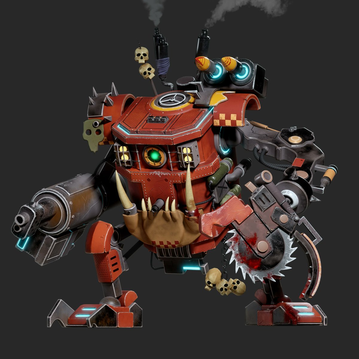 FlippedNormals on Twitter: "New tutorial Learn to model, texture and render a stylized war robot ...