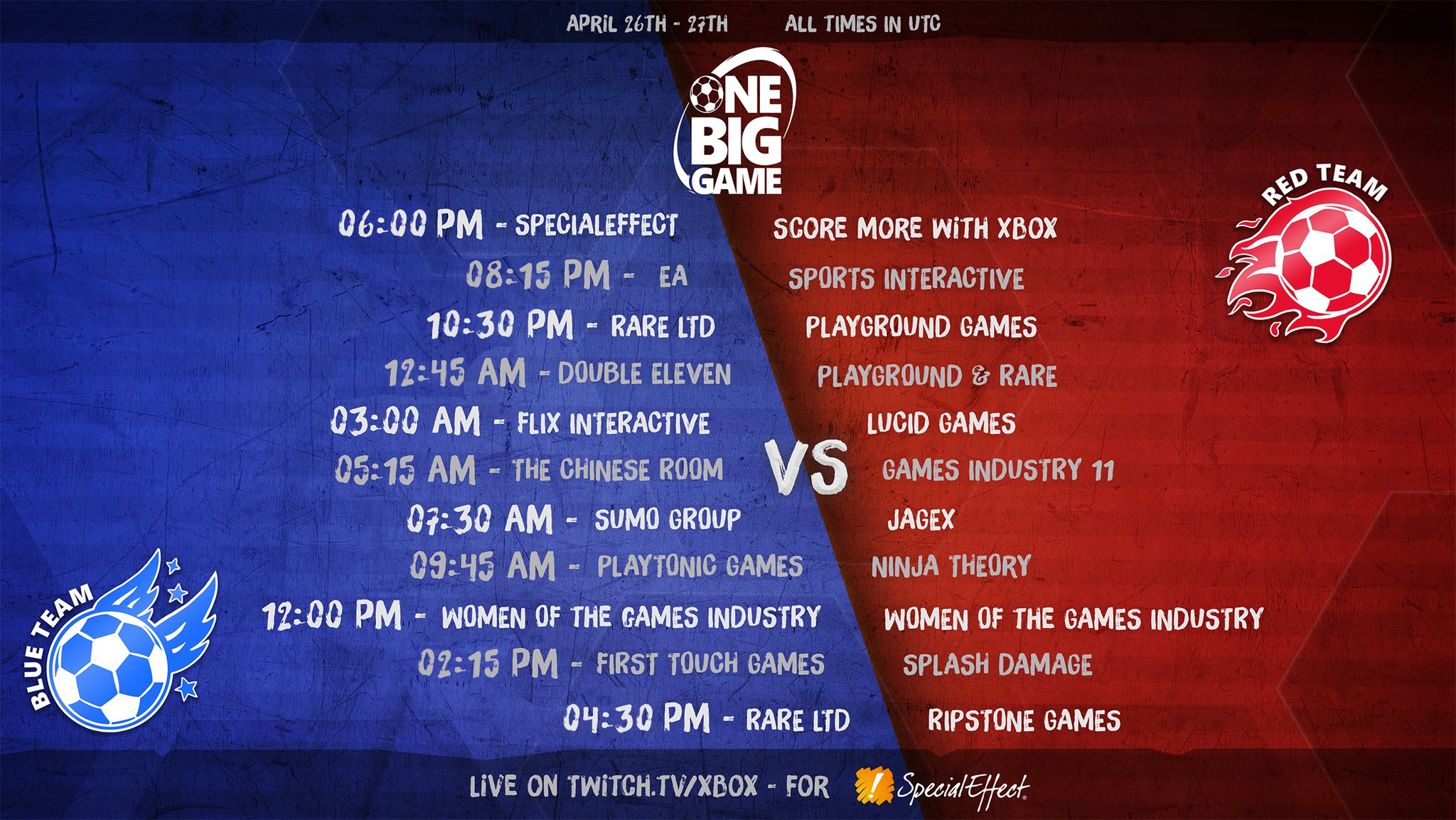 Xbox UK on Twitter: "Special Effect's One Big Game 24 hour football ...