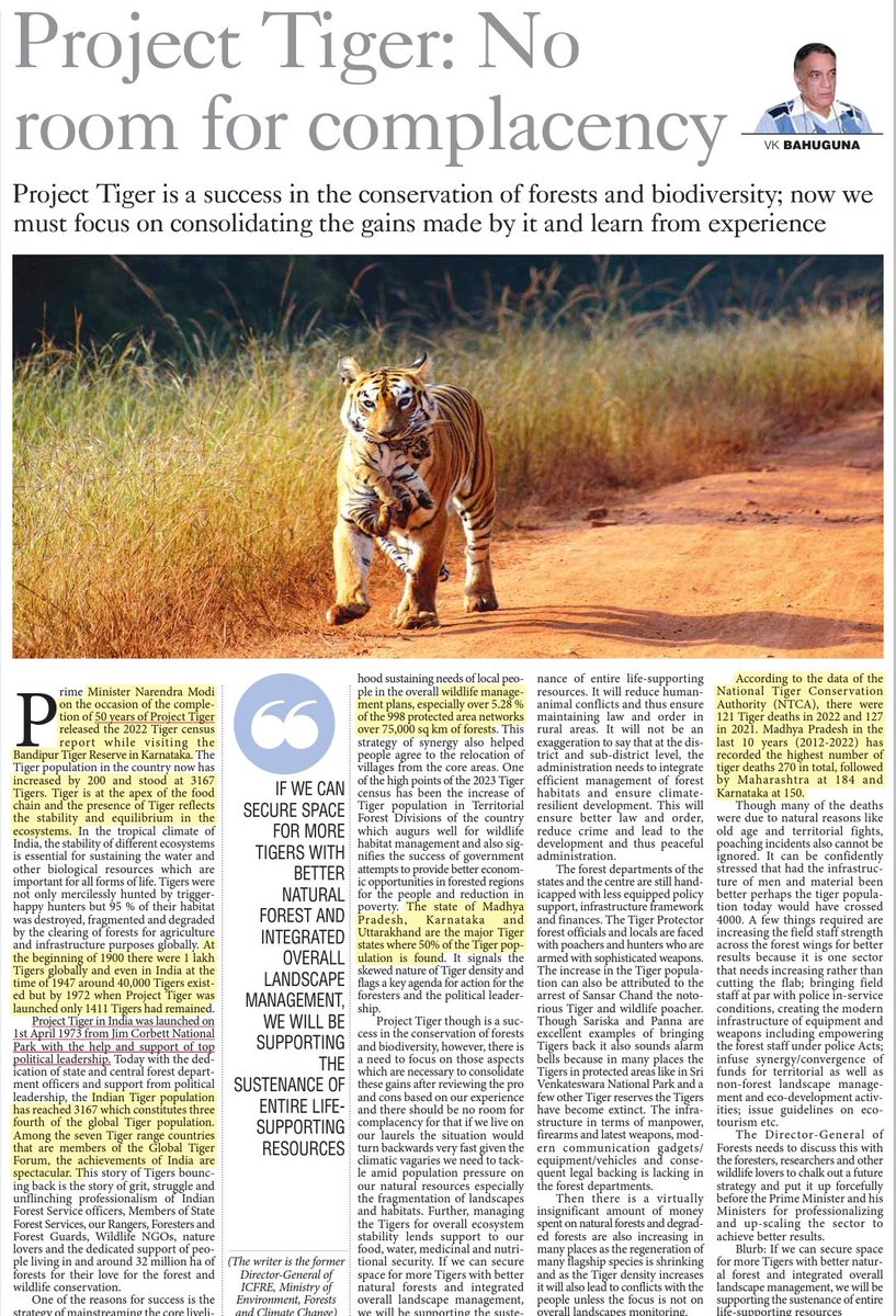 UPSC Network on Twitter: "RT @UpscforAll: Project Tiger: No room for complacency GS Paper 3 ...