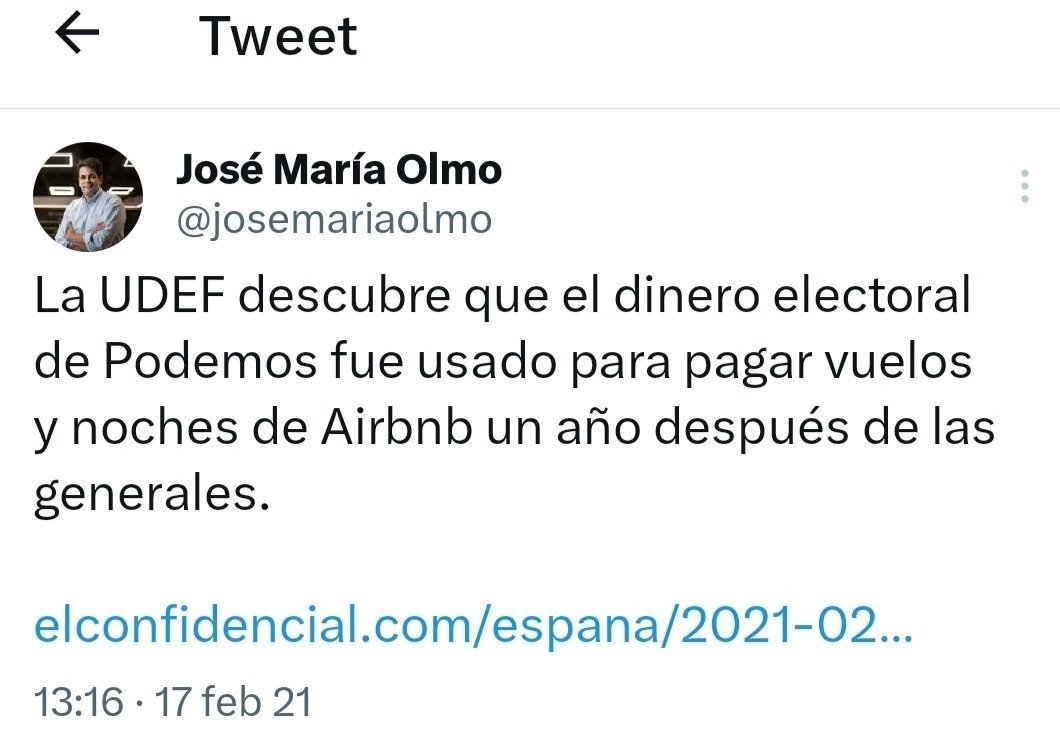 JADev.Fdez on Twitter: "Por si Ud. no lo sabía , su colaborador JOSÉ MARÍA OLMO , es un mentiroso."