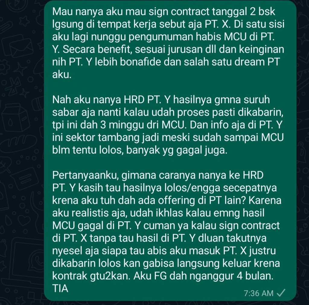 BACA RULES (s.id/worksfess) on Twitter: "Work! Tolong bantu kasih insight, sender bingung huhu ...