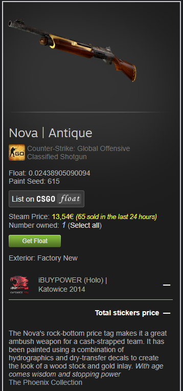 Nova Antique Csgo