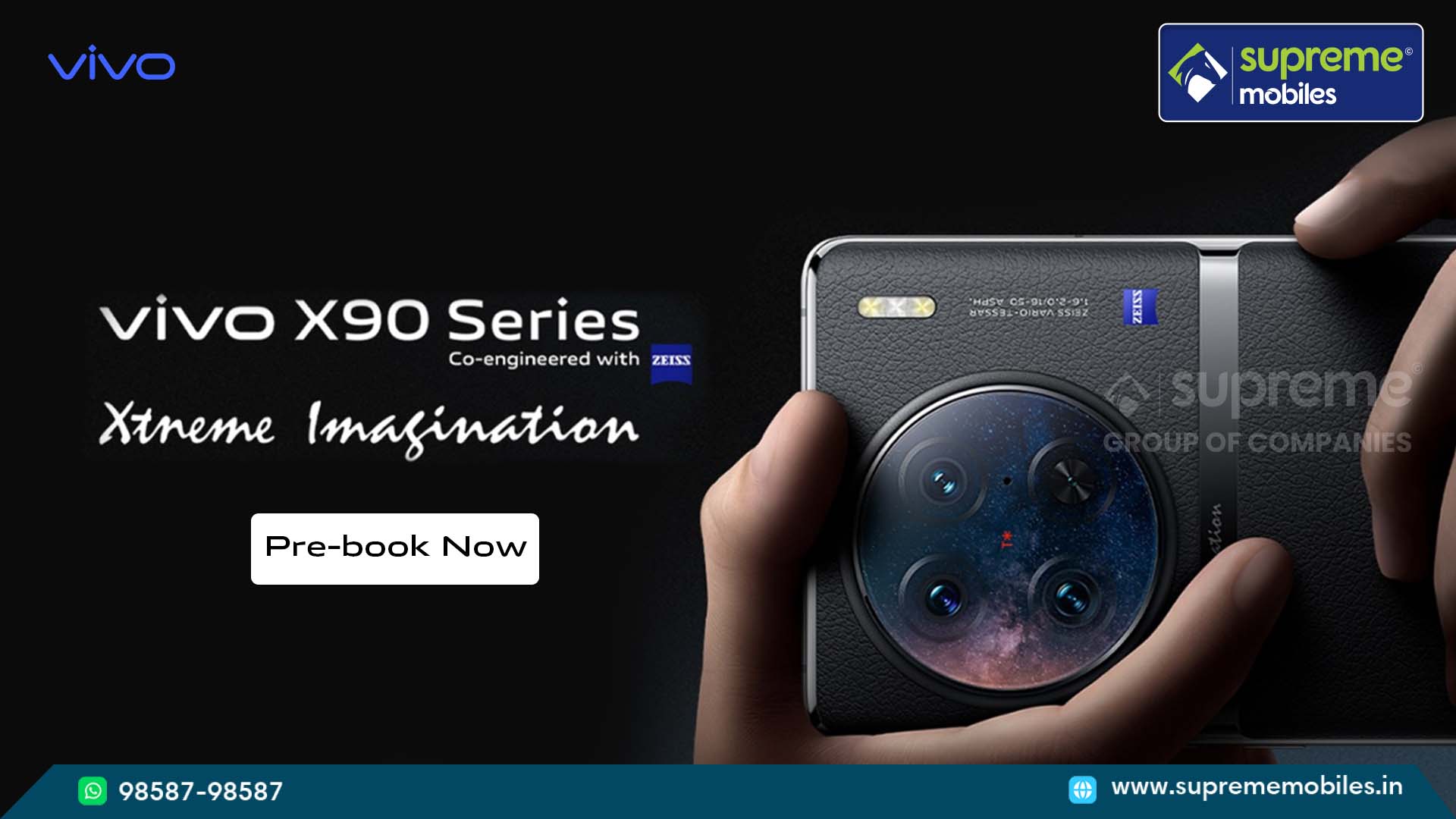 Supreme Mobiles on Twitter: "Vivo X90 Series - Pre-Book Now Co-Engineered with Zeiss Xtreme ...