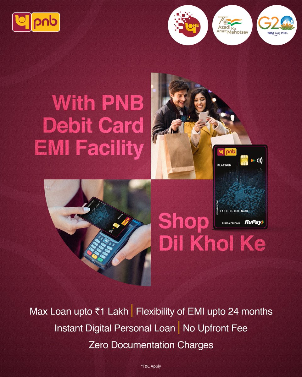 Punjab National Bank on Twitter: "EMI is no longer a concept of Credit Card! #EMI #DebitCard # ...