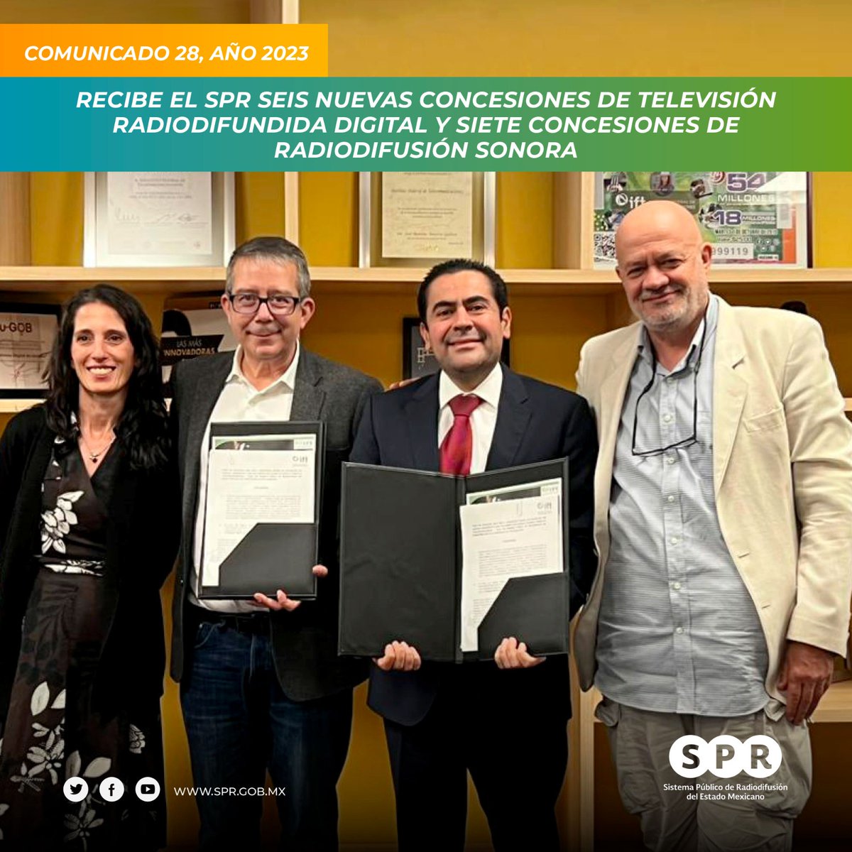 SPR México on Twitter: "#Comunicado El @IFT_MX otorgó este 26/abril al #SPR 6 nuevos títulos de ...