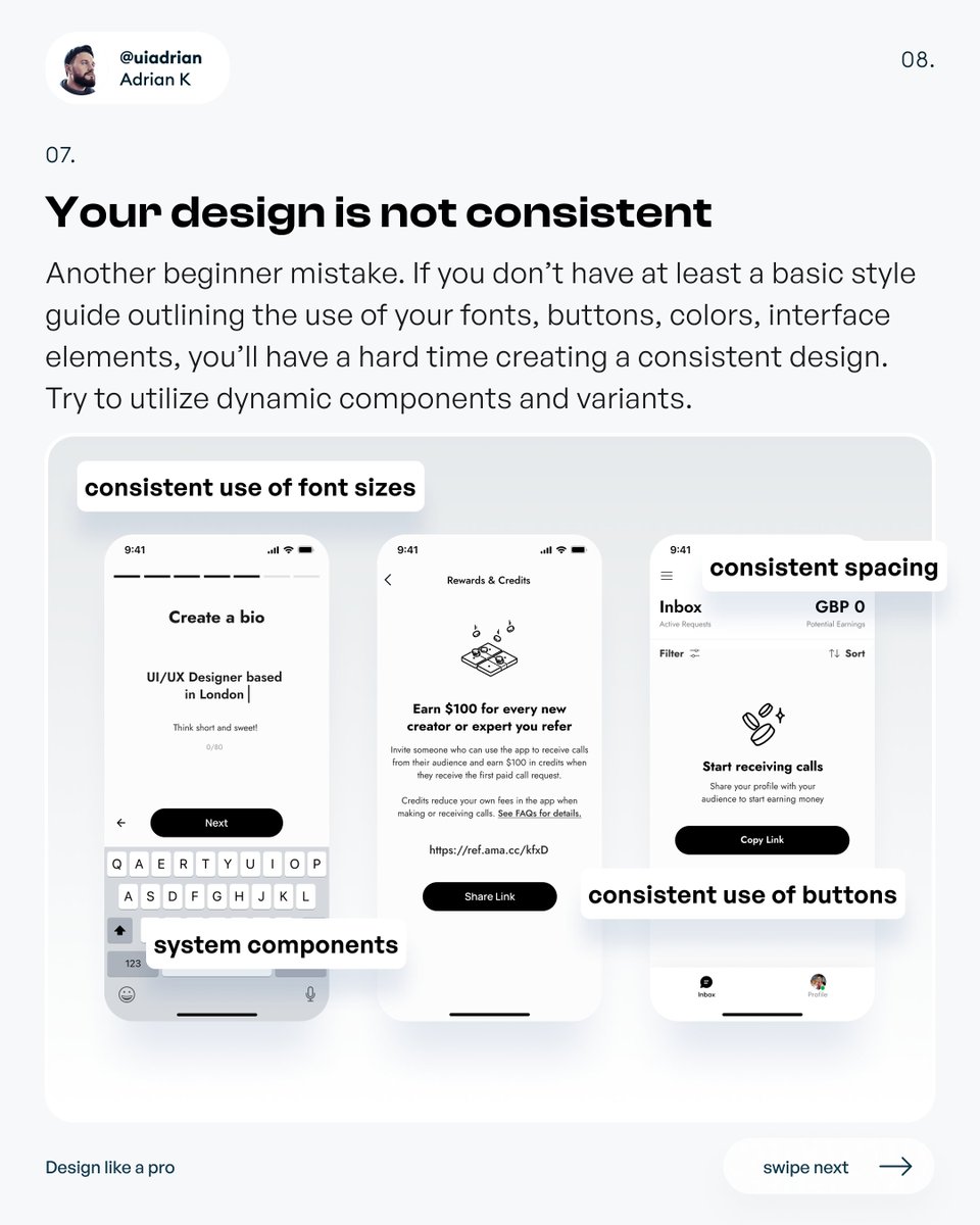 Why your first designs will be bad - my old design critique👇 - Thread ...