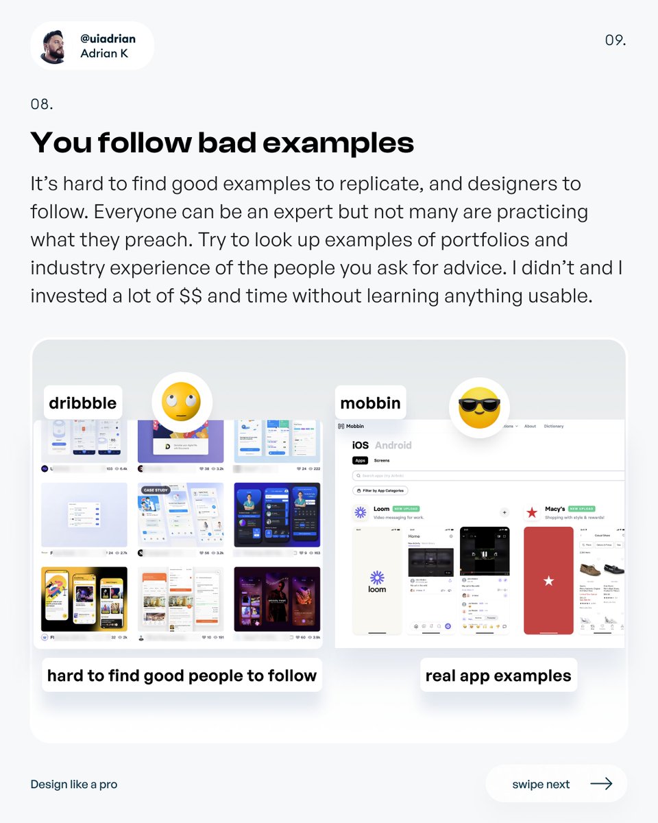 Why your first designs will be bad - my old design critique👇 - Thread ...
