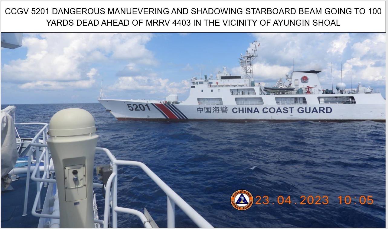 Inquirer on Twitter: "@FMangosingINQ The China Coast Guard also performed dangerous maneuvers by ...