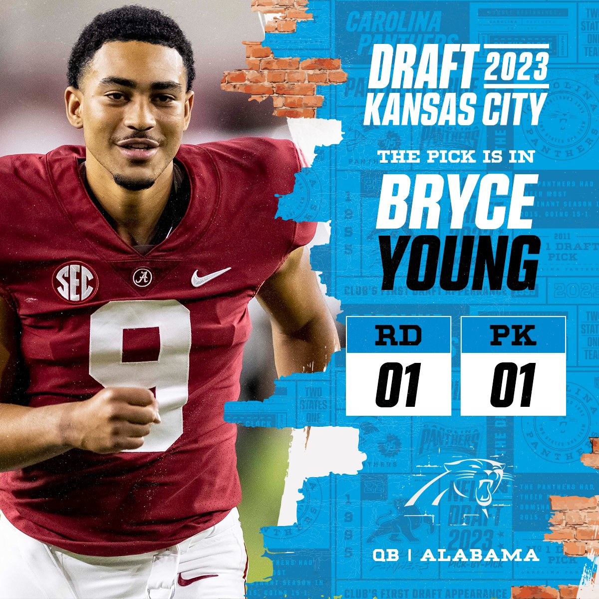 NFL on Twitter: "With the No. 1 overall pick in the 2023 #NFLDraft, the @Panthers select Bryce ...