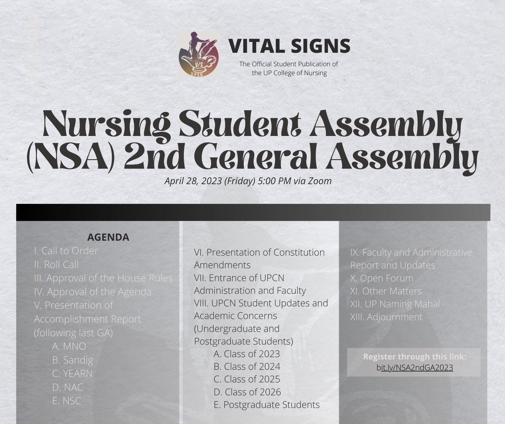 Vital Signs - UPCN on Twitter: "2ND NSA GENERAL ASSEMBLY The Nursing Student Assembly (NSA ...