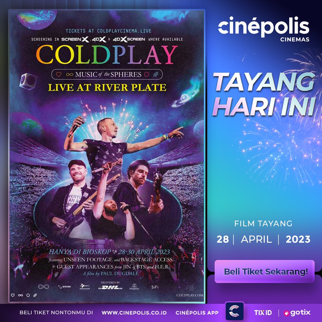 Cinépolis Indonesia on Twitter: "Yang udah ngga sabar mau nonton aksi Coldplay mana suaranyaaa ...