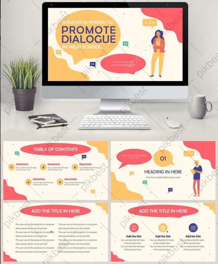 Pikbest on Twitter: "Activities In Spanish To Promote Dialogue High School Cream😄 #dialogue # ...