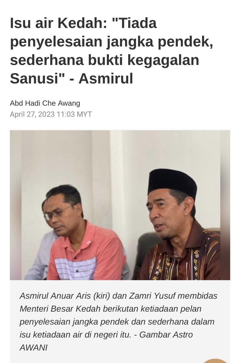 Zuwairi Md Yusof on Twitter: "berita palsu ni.SANUSI dari 2020 sembang 2023 selesai takkan EXCO ...