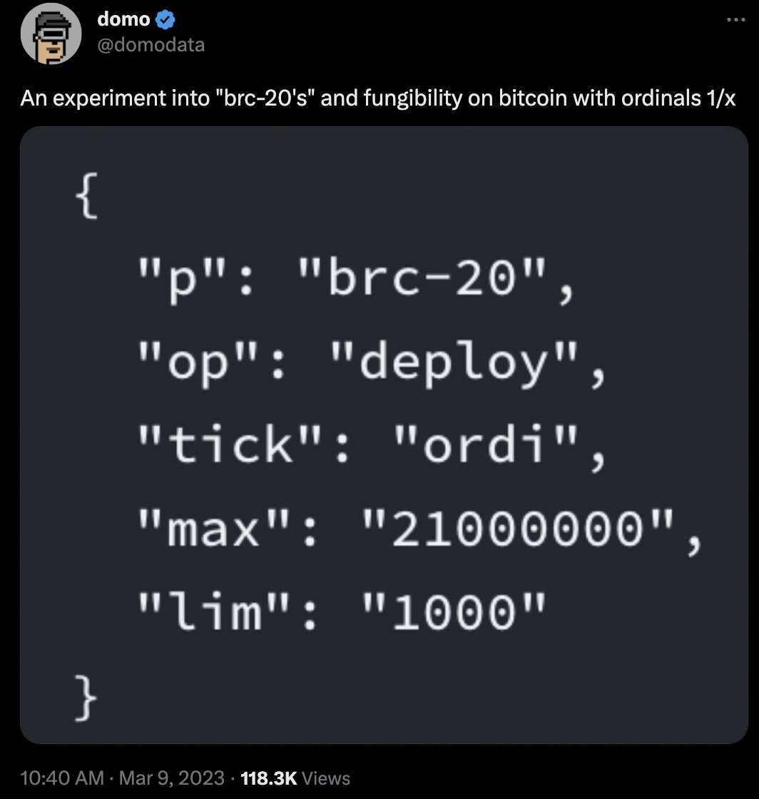 Biteye on Twitter: "2/14 1⃣ brc-20是什么 brc-20的代币标准是由@domodata在3月9日时提出的，在理解brc-20之前，我们需要先理解什么是 ...