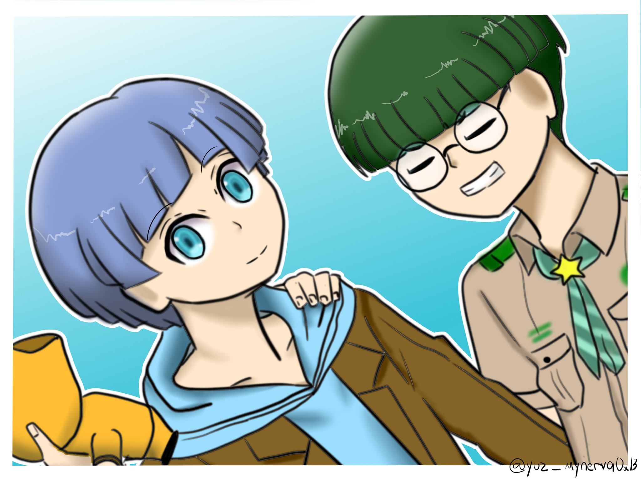 Yuzuki Kouta 💚💙🎂(OPEN FOR COMMISION) on Twitter: "#Campbuddy #danganronpa #SomeyaRyota # ...