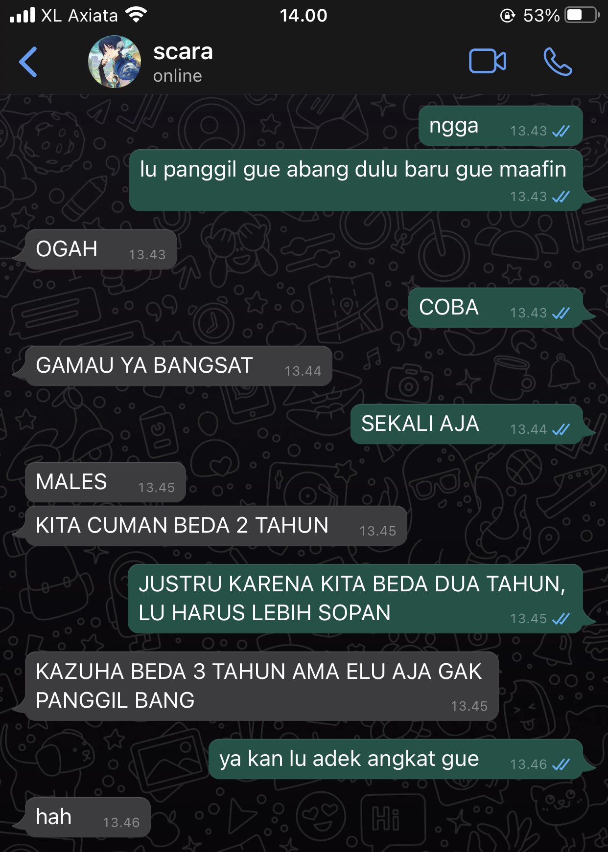 izzey, 📌 on Twitter: "part of 6reeze ; socmed fic xiao and scara as kakak adek yang pernah satu ...