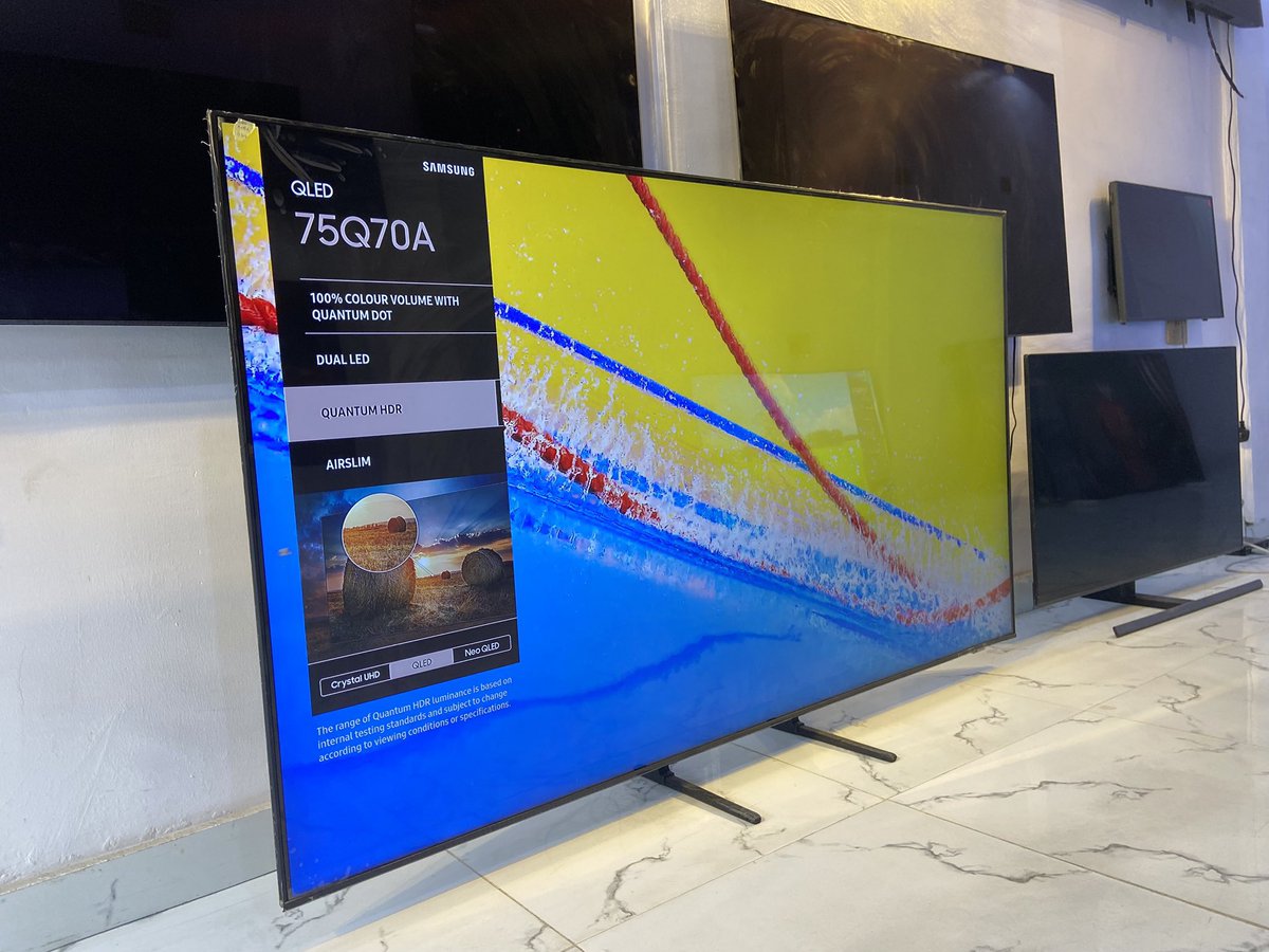 Toyor on Twitter: "RT @realonlinealaba: Samsung 75” QLED Q70A smart airslim tv Price - N999k"