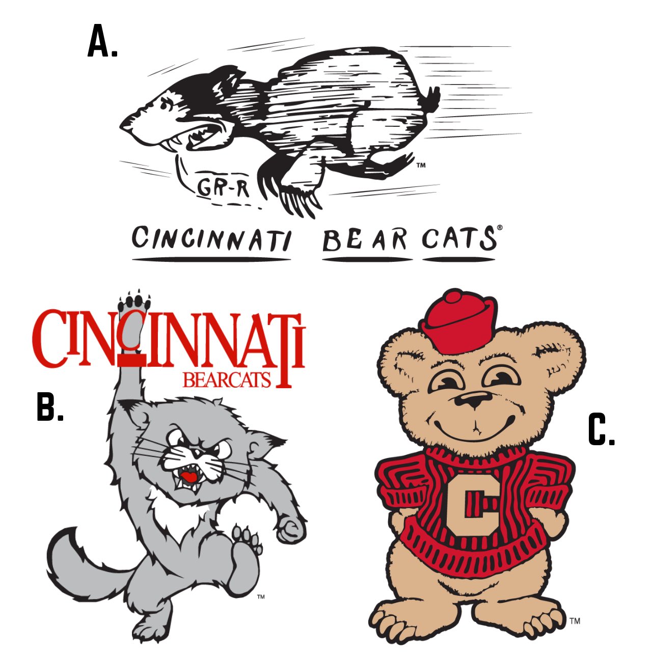 Uc Bearcat Logo University Of Cincinnati (UC) Bearcats Water Based