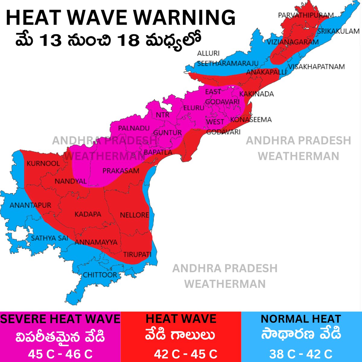 Andhra Pradesh Weatherman on Twitter: "SEVERE HEAT WAVE ALERT - --- #CycloneMocha has taken away ...