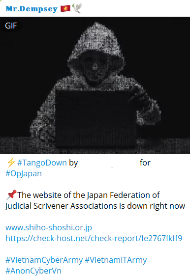 FalconFeedsio on Twitter: "Mr.Dempsey hackers group claims to have targeted the website of Japan ...