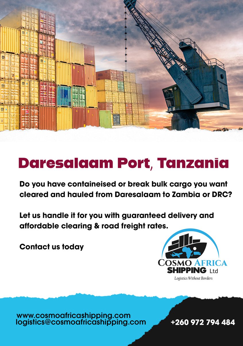 Cosmo Africa Shipping Limited on Twitter: "Contact us for a free flowing service!"