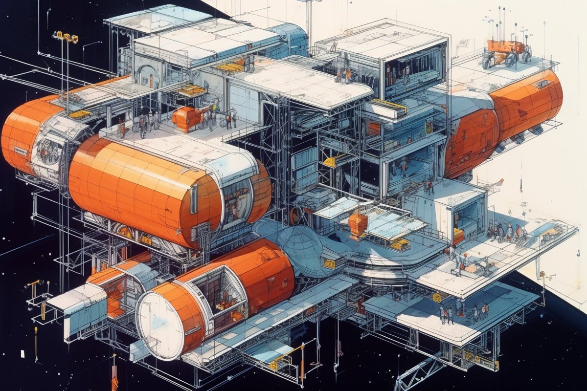 D the Designer on Twitter: "Used an init and modified prompt a little. Modular space stations ...