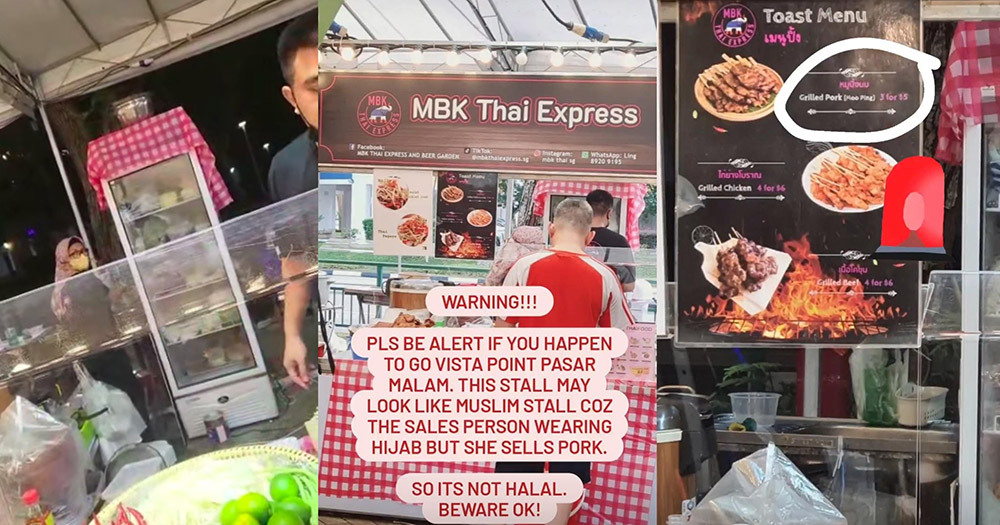 Mothership on Twitter: "S'pore man chides Woodlands bazaar stall selling pork for employing ...