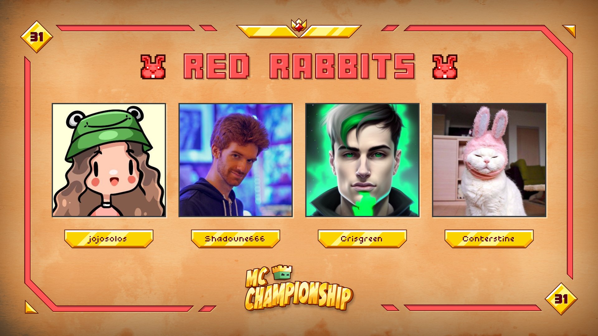 MC Championship on Twitter: "👑 Announcing team Red Rabbits 👑 @jojosoIos @Shadoune666 ...