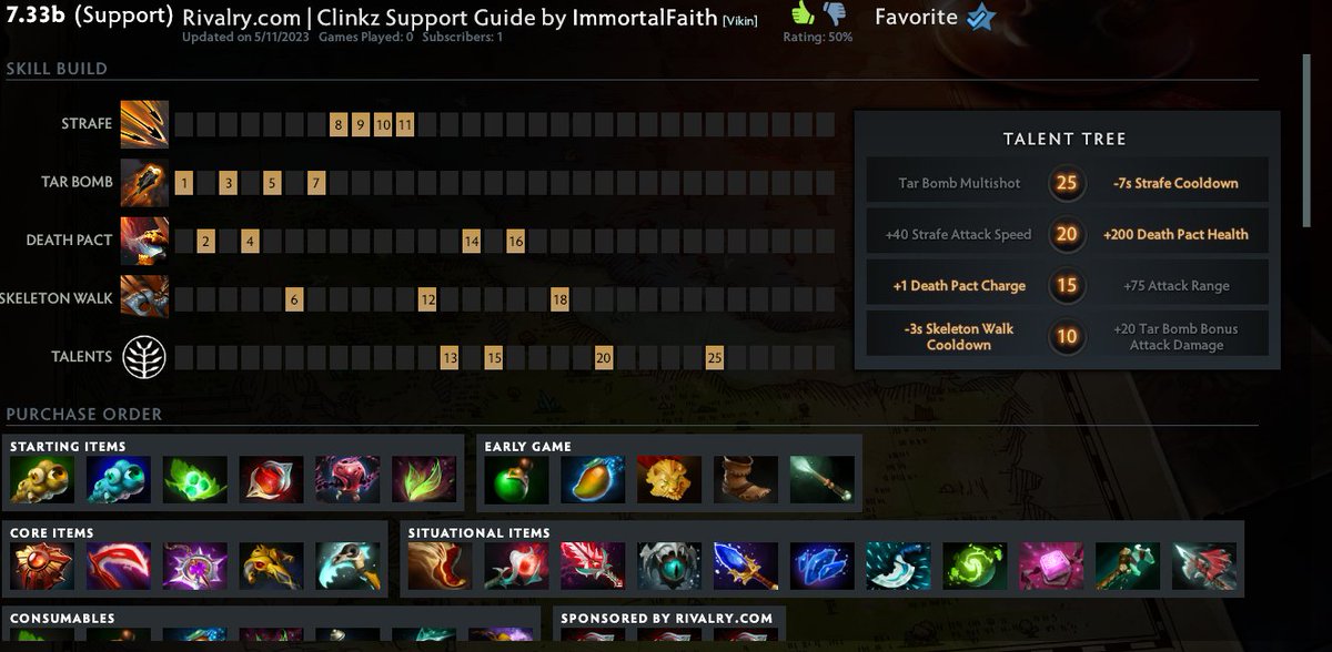 ImmortalFaith on Twitter: "Clinkz Support. One of the strongest supports (at least in pubs right ...