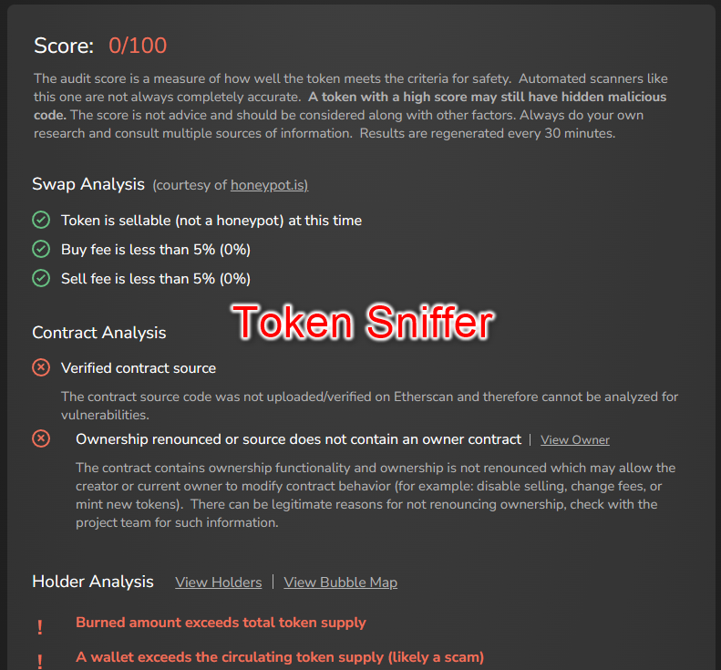 kosk.lens(🦄,🦄)(💙,🧡) (🌸, 🌿)🌘🛸🌊📘 on Twitter: "5/8 💠トークンセキュリティチェックのサイト トークン処理が怪しくないかサイトでチェックしましょう 🔹 ...