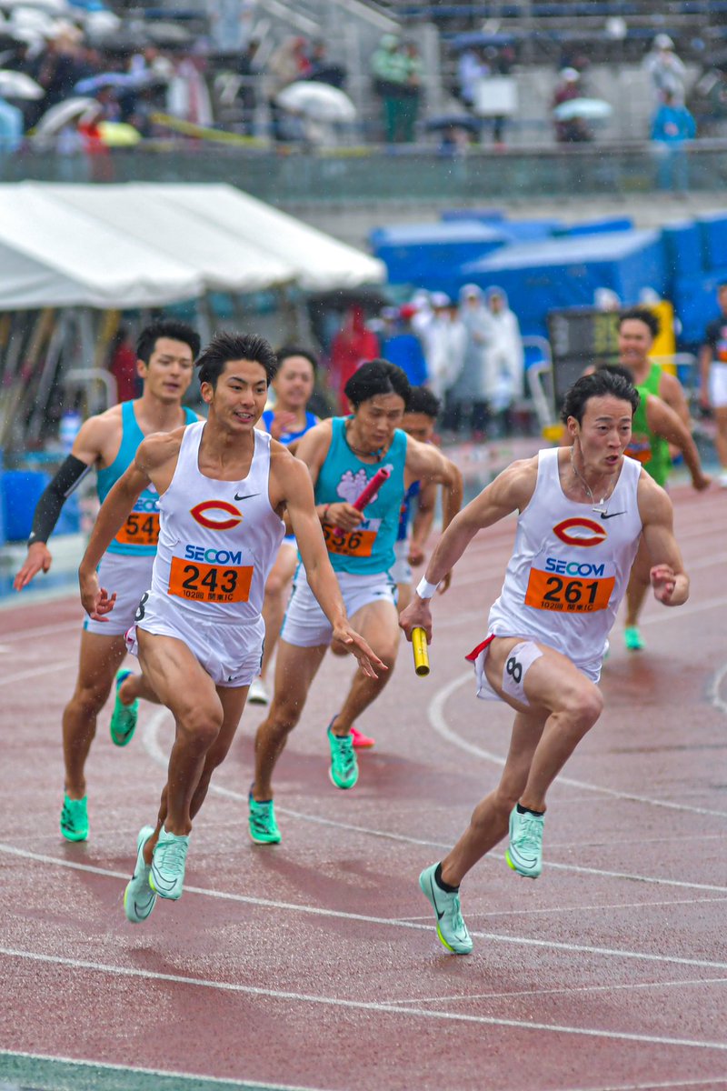 か え 🍁 on Twitter: "#関東インカレ #関東IC 男子1部 4×100m 予選2組 中央大学 39″71 Q 2走 藤原寛人 → 3走 宮﨑匠"