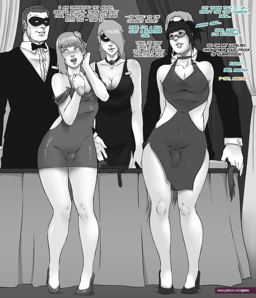 三喵酱CD on Twitter: "GeeU的新作值得一看！！屁股超大的锁娘好美好性感，在性奴拍卖晚会上被戴上肛塞尾巴，当众阴蒂潮吹高潮，真的太羞耻了"