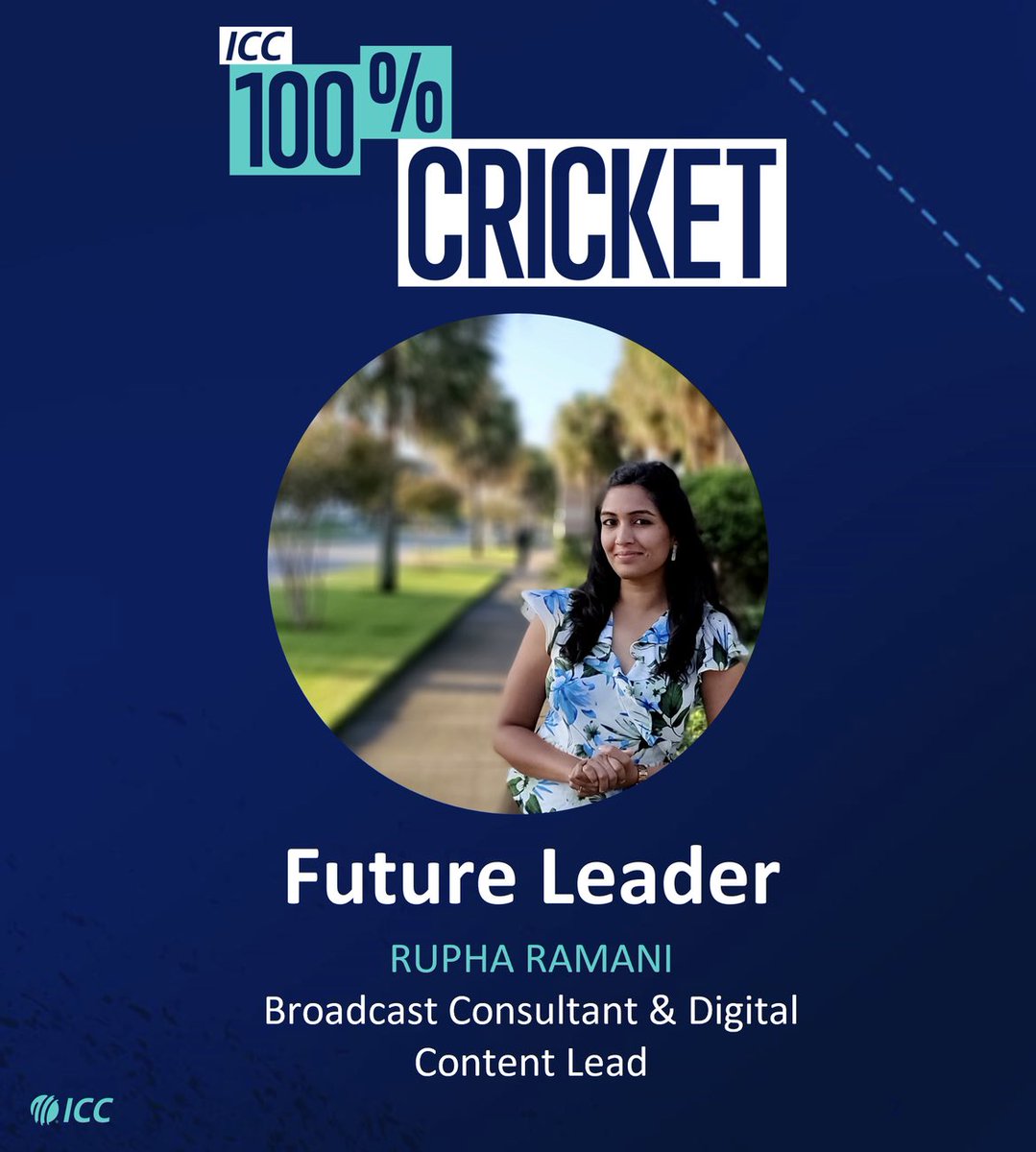 Rupha Ramani on Twitter: "Absolutely thrilled to have been picked for the @ICC Future Leaders ...