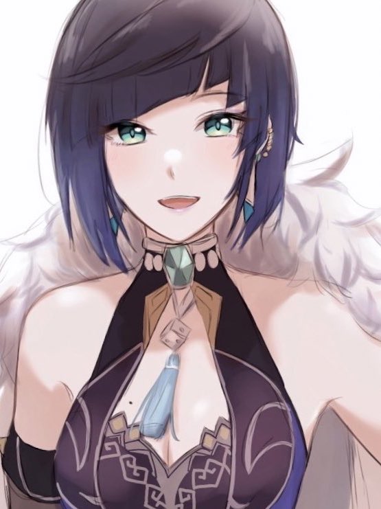 イェラン夜蘭原神 「 ⢀⡤⣄ ⢠⡏⠀⠀⠳⡄⠀⠀⠀⠀ ⣀⣀⣀ ⢸⠃⠀⠀」🥛のイラスト