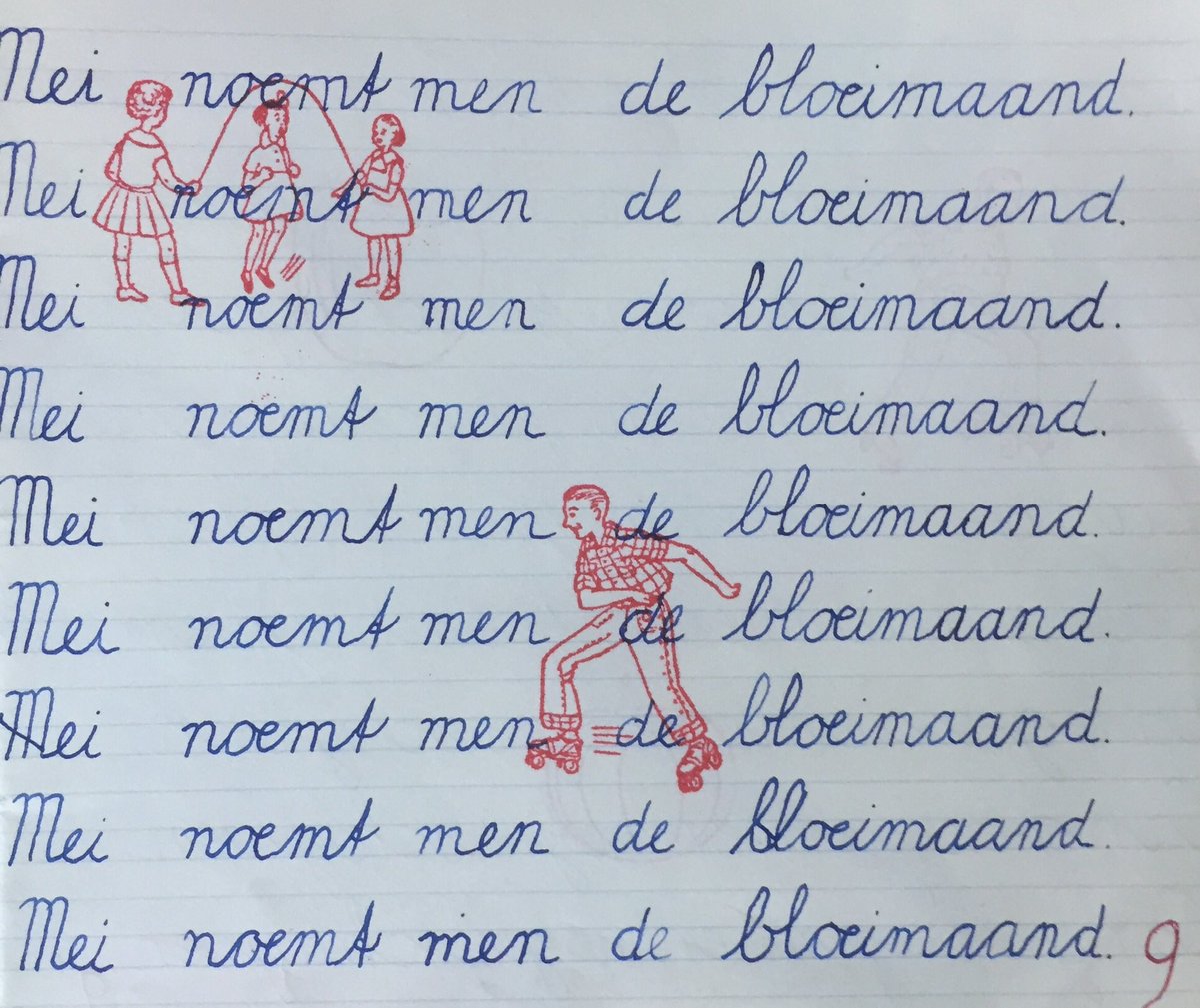 Hannie on Twitter: "Ik heb nog netjes leren schrijven op school. Eerste jaar eindeloos letters ...