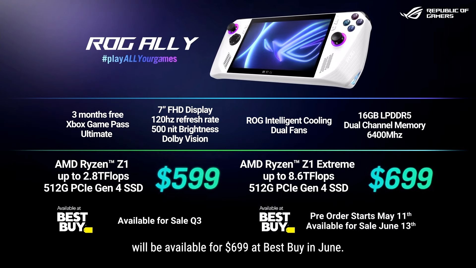 ASUS ROG Ally 痛ましい Ryzen Z1 Extremeモデル ASUS ROG Ally 痛ましい Ryzen Z1 Extremeモデル